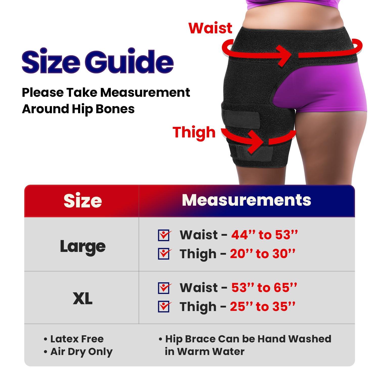 Large LEFT Hip Brace Thigh Compression Sleeve for Hip Pain Relief ...