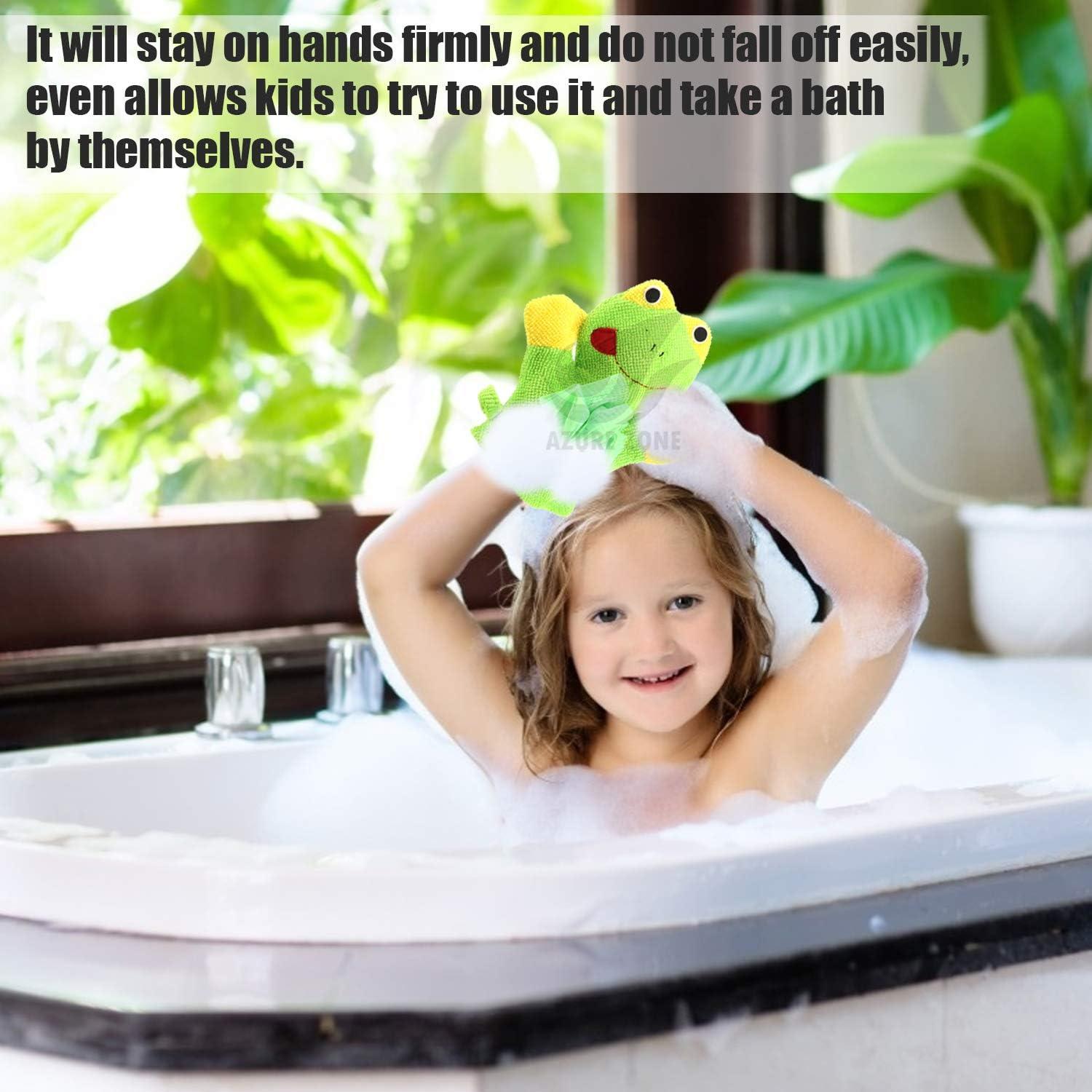 4 Pack Azure Zone Cartoon Hand Puppet Bath Wash Mitt Towel with Animal ...