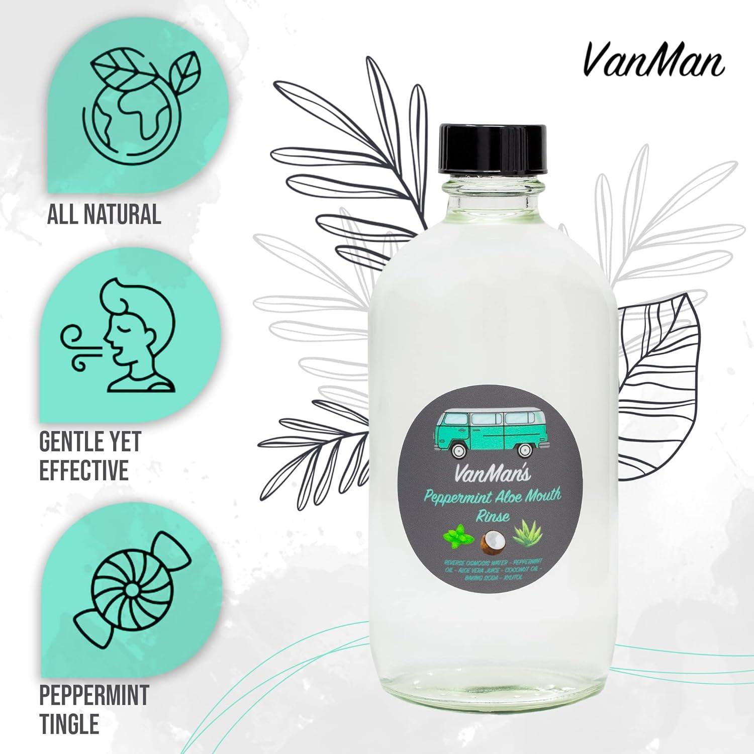 Vanman's Oral Care Kit: 2oz Tooth Powder + 8oz Aloe Mint Mouthwash for ...