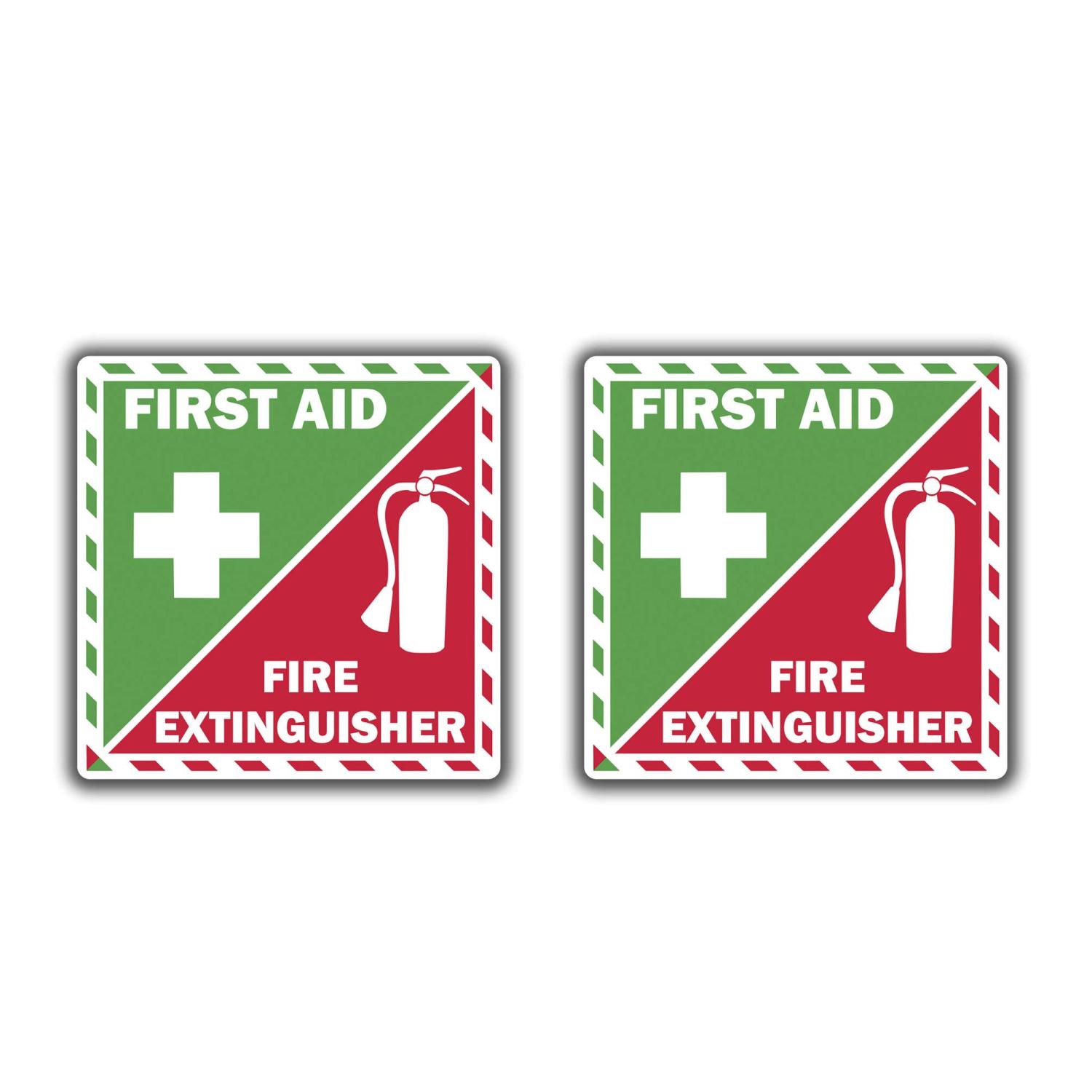 Kramer First Aid Fire Extinguisher Inside Sticker Decal Set of 2 - 6x6 ...