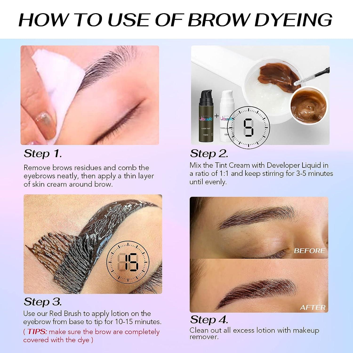 Brown 2-in-1 Eyelash & Eyebrow Color Kit - Instant Hair Color for Lash ...