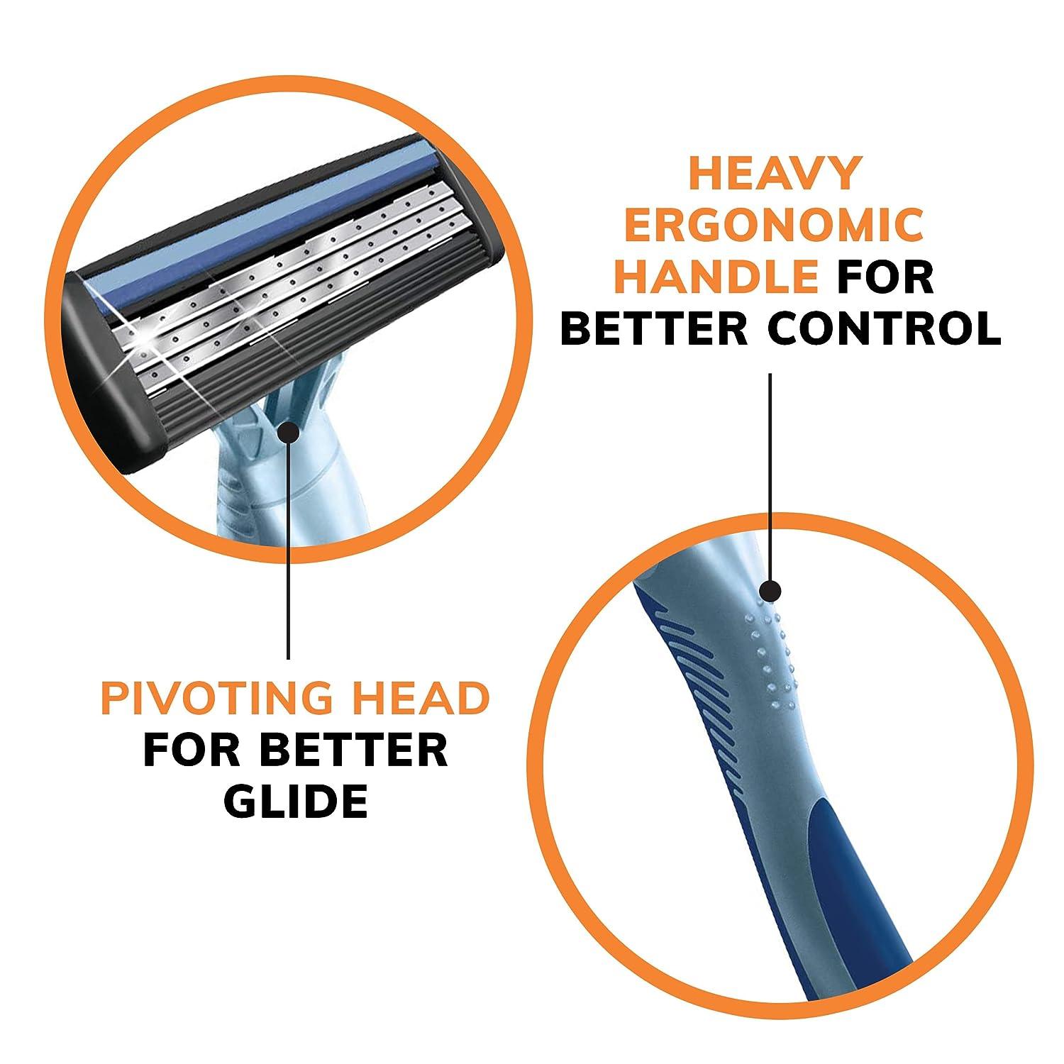 BIC Flex 3 Titanium Men's Disposable Razors - 10 Piece Set for Smooth ...