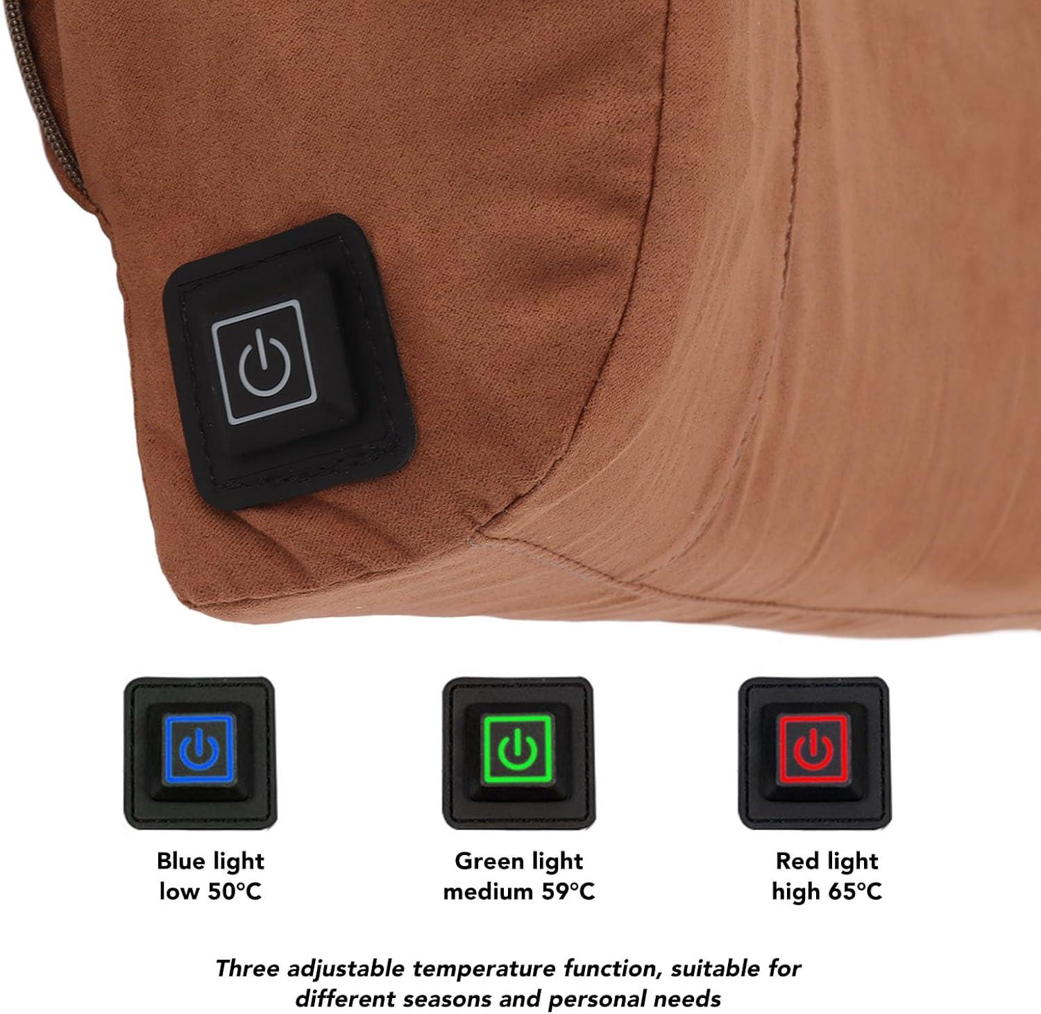 Temperature Lumbar Support Pillow with USB Port - Compact Car & Office ...
