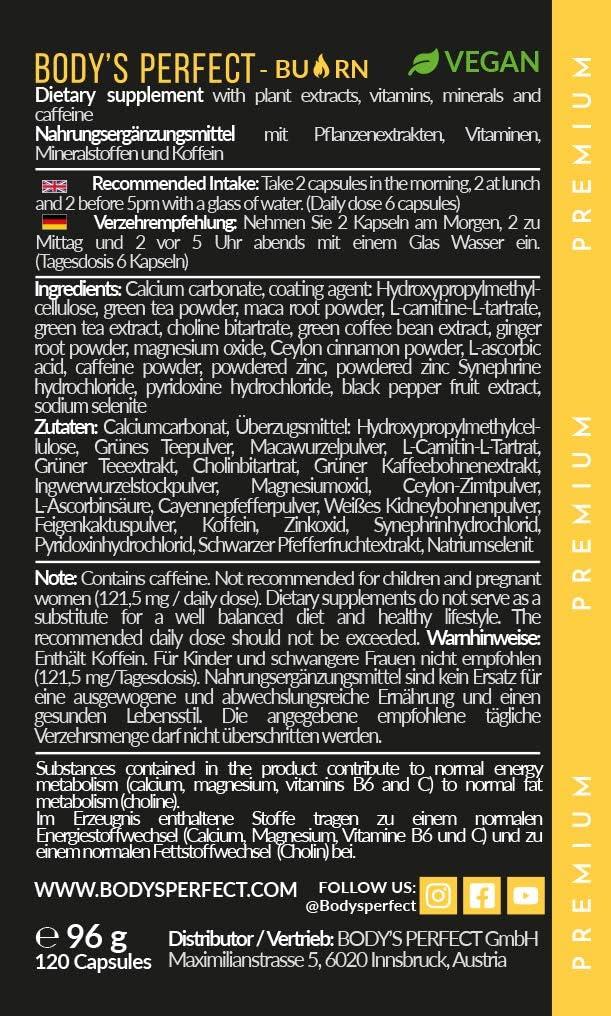 BODYS PERFECT Capsules for Men - 120 Capsules with 20 Powerful ...