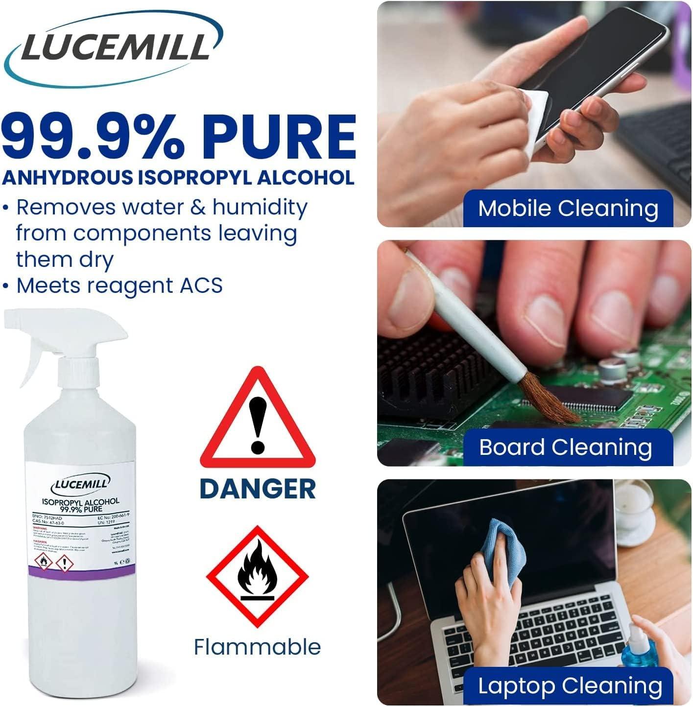 (6 Pack) of 1000ml Isopropyl Alcohol 99.9% Pure IPA Trigger Spray ...