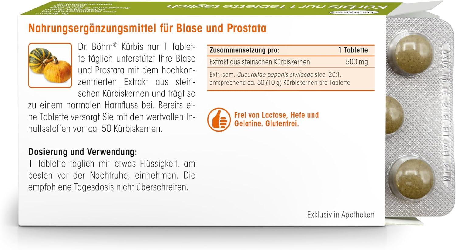 Dr. B hm Pumpkin Supplement - 30 Tablets for Prostate Health & Urine ...