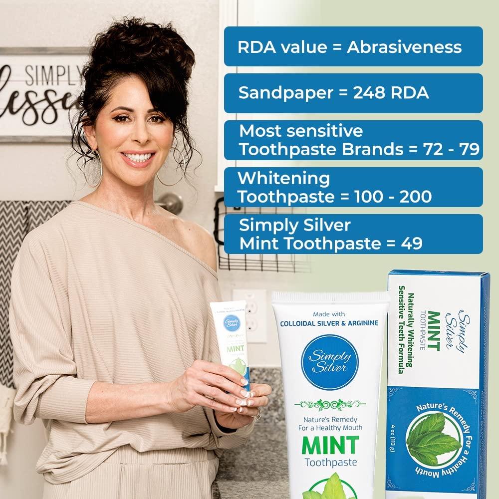 Simply Silver Mint Toothpaste - Natural Colloidal Silver, Fluoride-Free ...