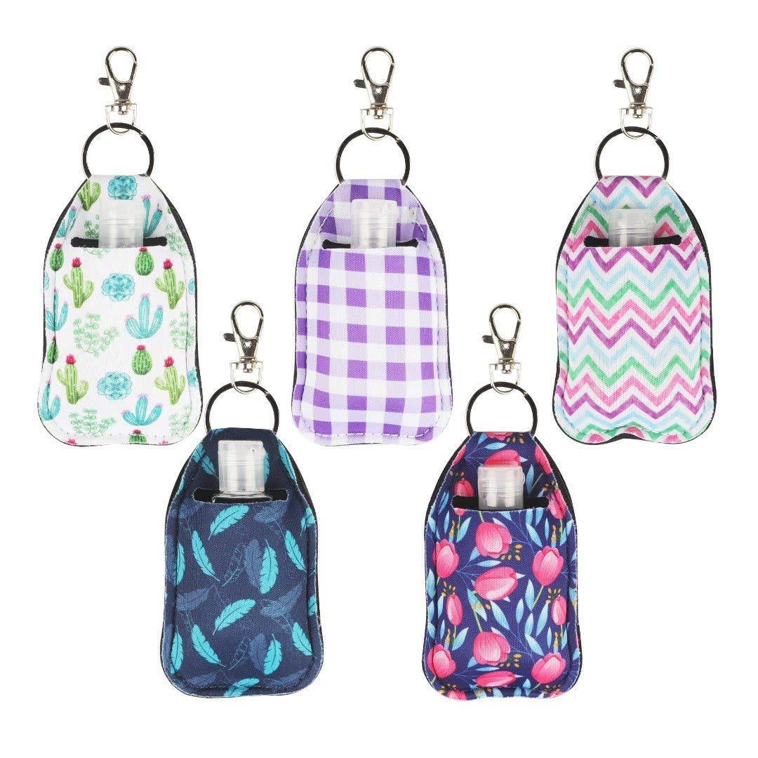 Dual-Sided Hand Sanitizer and Chapstick Holder Keychain with Reusable ...