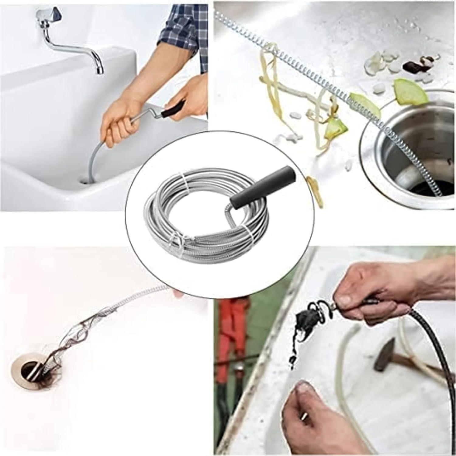 SDMAX Metal Sink and Drain Cleaner Spring Wire Waste Pipe Cleaner Home ...