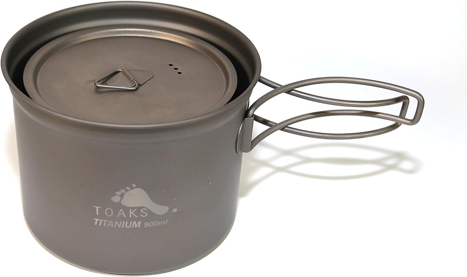 TOAKS Titanium 900ml Pot | 115mm Diameter | Lightweight Cooking Pot ...