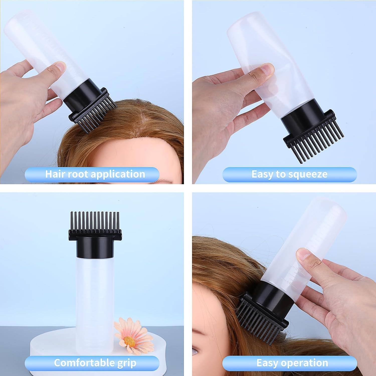 Root Comb Applicator Bottle 6oz - Hair Dye & Scalp Treatment Brush with ...