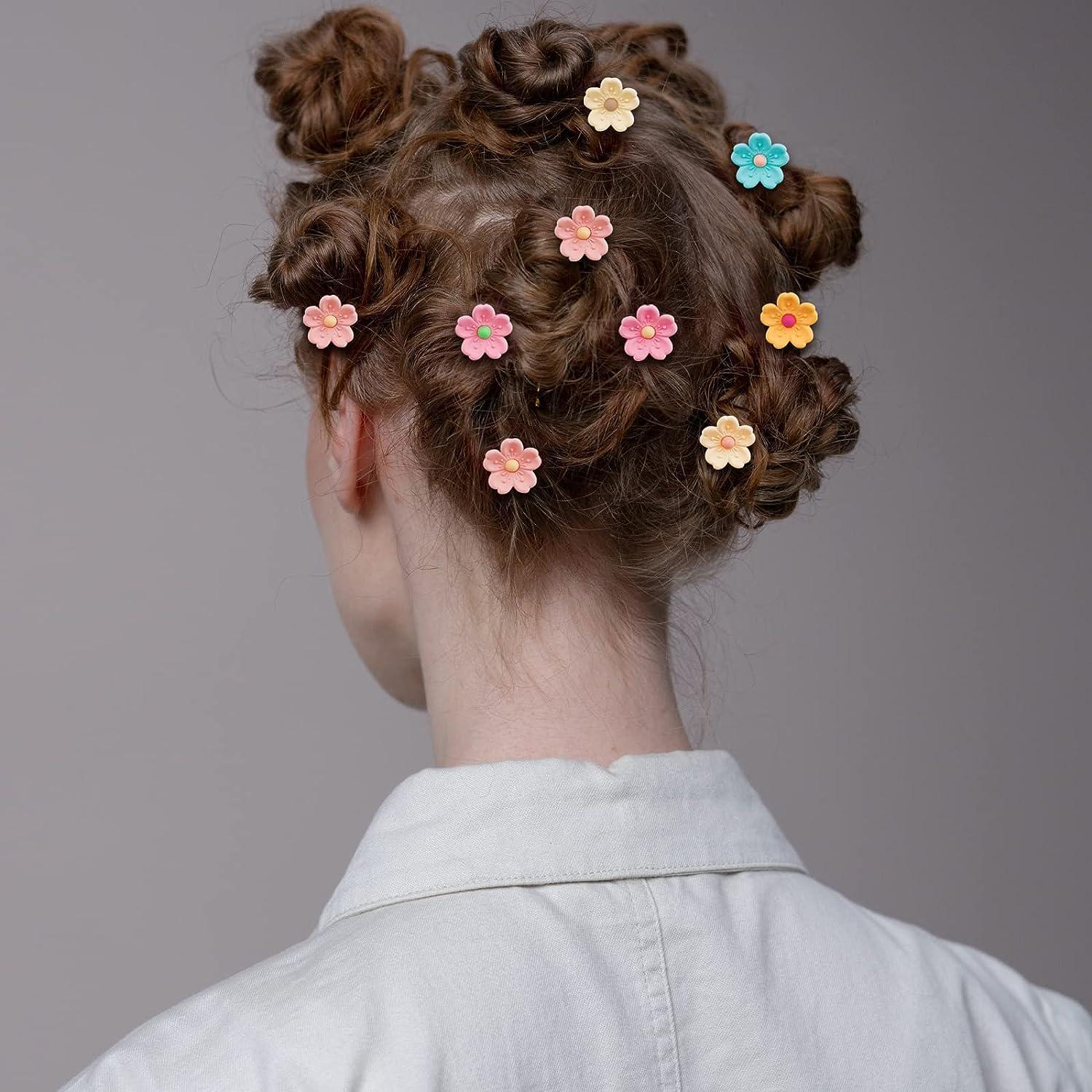 30 Pcs Matte Cherry Blossom Mini Flower Claw Clips - Cute Hair ...