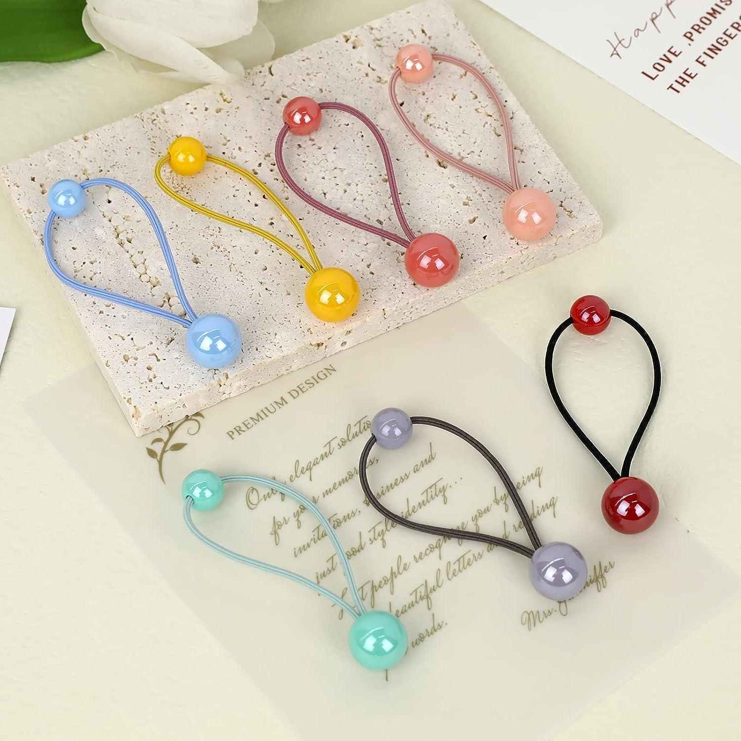 14 Pcs Colorful Kids Hair Ties with Balls - Elastic Hair Accessories ...