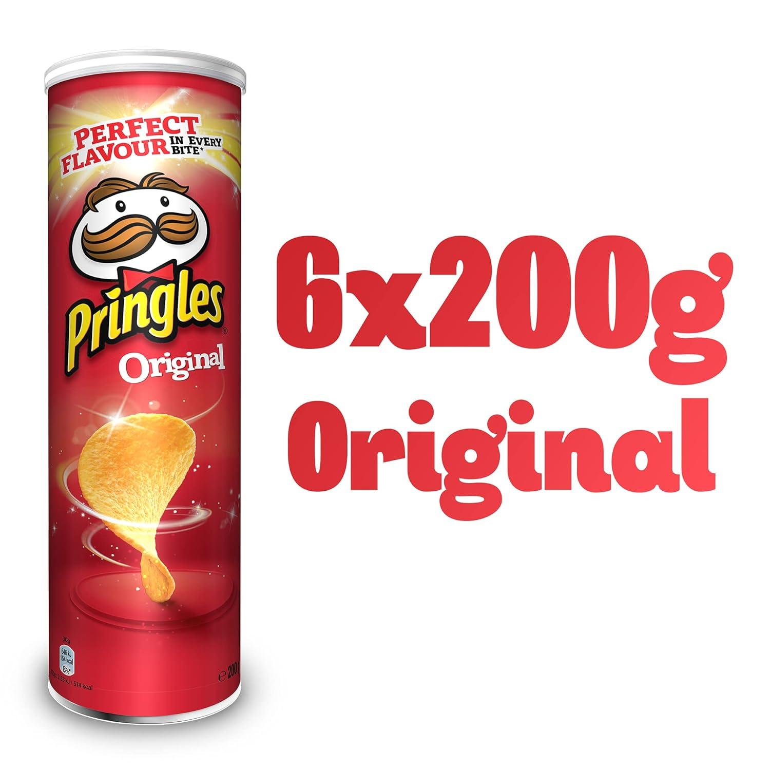 Pringles Original Vegan Chips | 6-Pack Party Size (6 x 200g) - Perfect ...