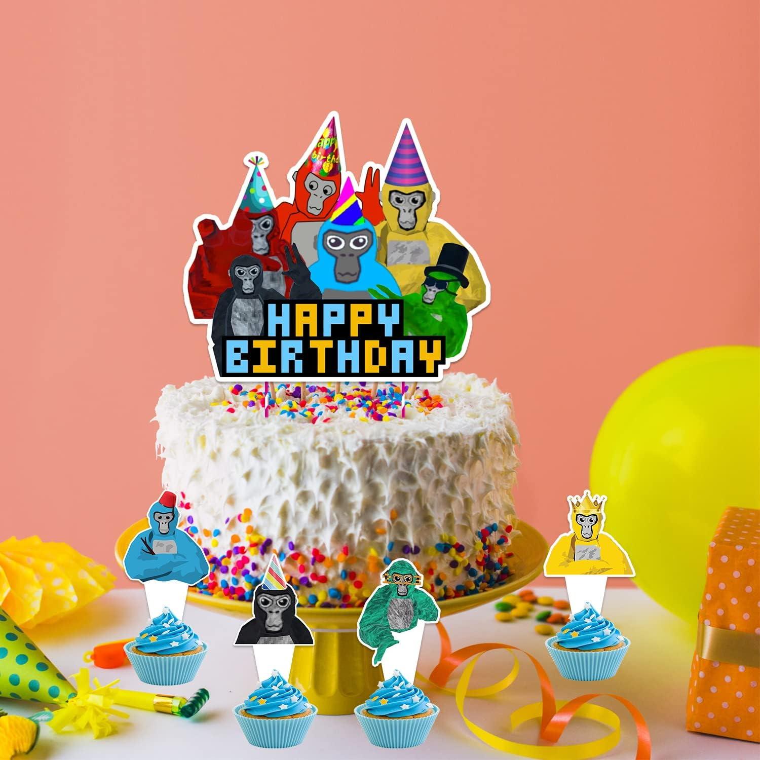 25Pcs Gorilla Tag Cake Topper Cupcake Toppers Paper Decorations ...