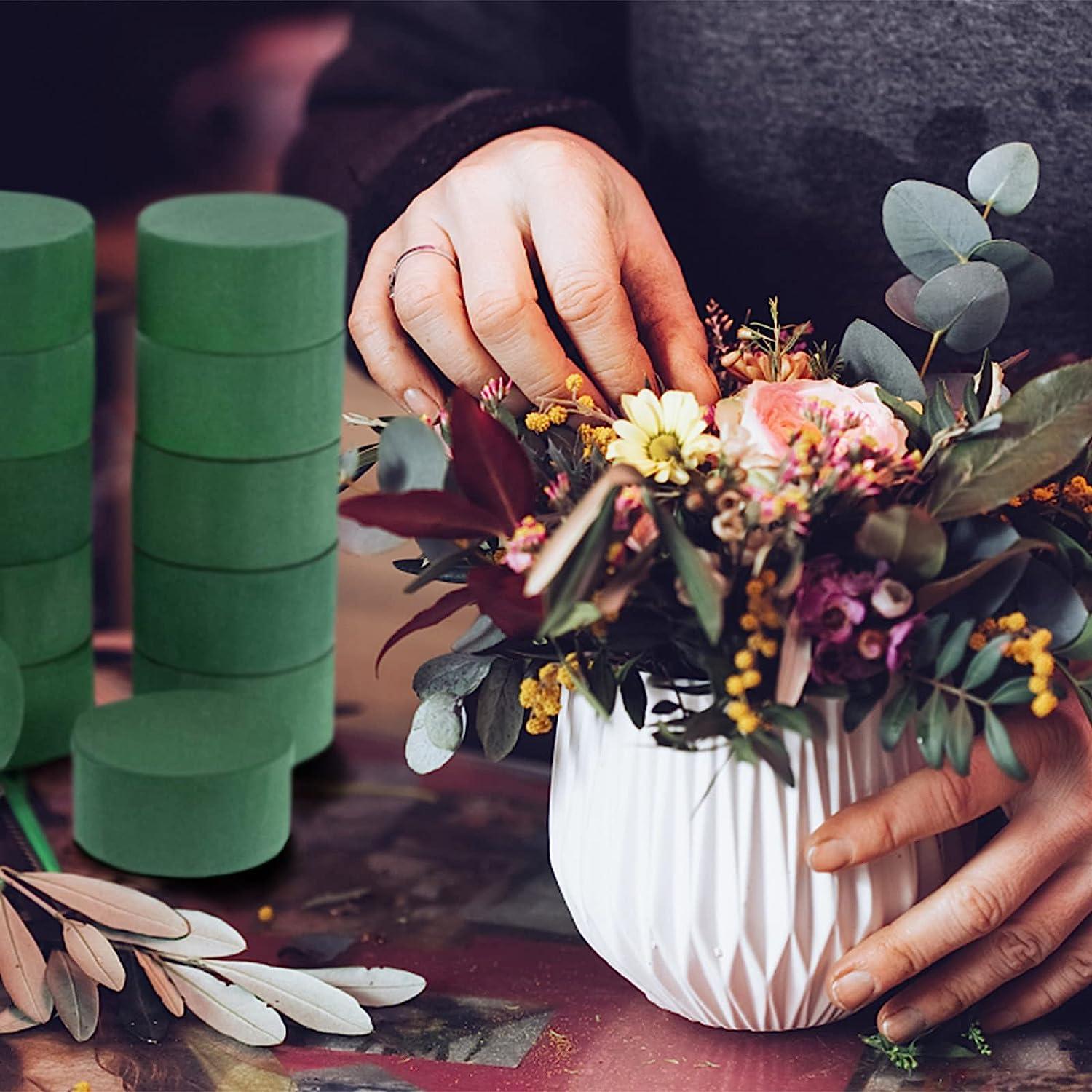 24 Pcs Round Floral Foam Blocks - Flower Arrangement Supplies for ...