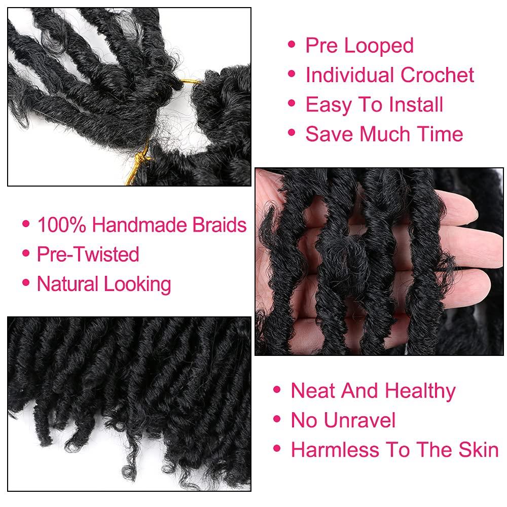 6 Pack 14 Inch Butterfly Locs Crochet Hair Extensions - Pre Looped ...