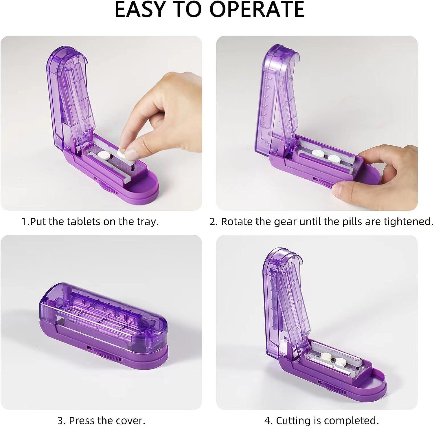 Pill Cutter and Splitter with Dispenser - Cleanly Cut Tablets into Half ...
