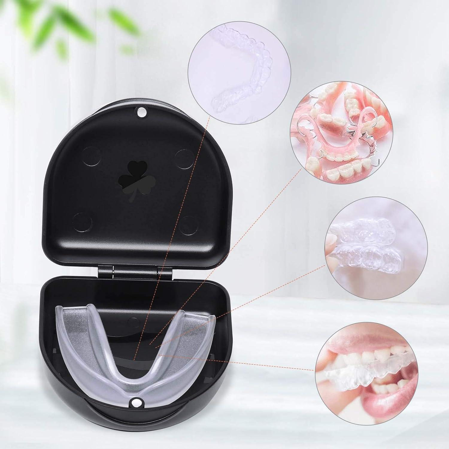 (2 Pack) Retainer Case Solid Orthodontic Retainer Case-Black