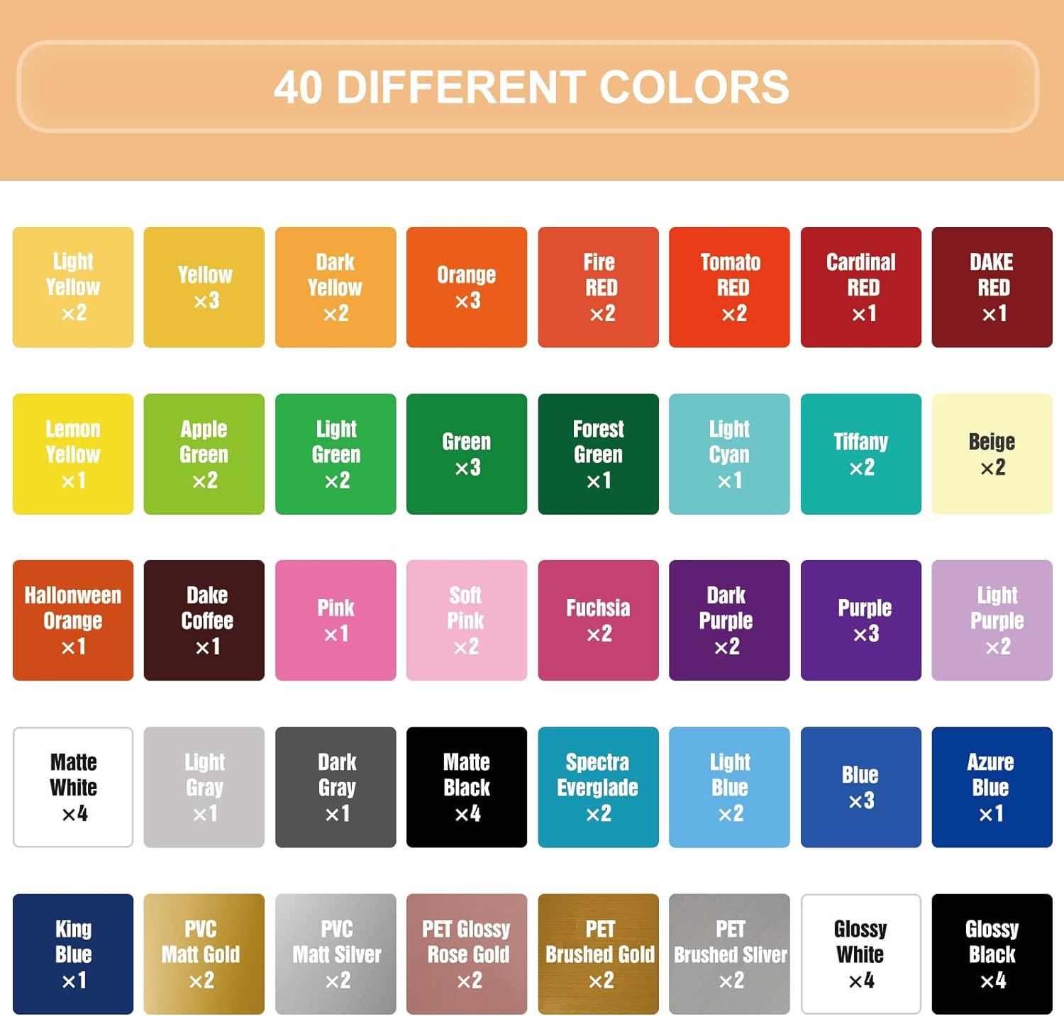 Quefe 82pcs Permanent Vinyl for Cricut - 12x12 Adhesive Vinyl Sheets in ...