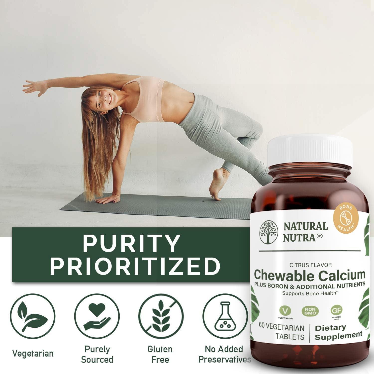 Natural Nutra Chewable Calcium Supplement for Bone & Muscle Health - 60 ...