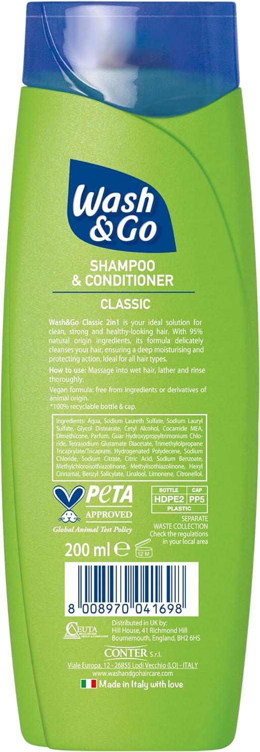 Wash & Go 2 in 1 Classic Shampoo and Conditioner - Pack of 9 Bottles ...