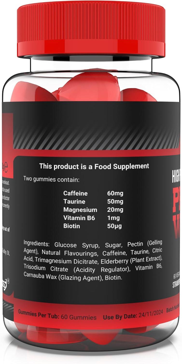 Buy Vegan Pre Workout Gummies - Strawberry Flavor - Boost Energy ...
