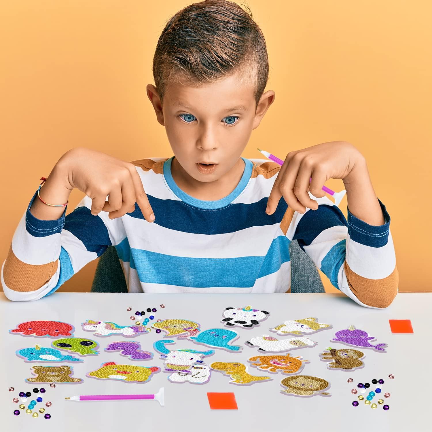 Kawaii Diamond Painting Stickers for Kids - Holographic Gem Art Kits ...