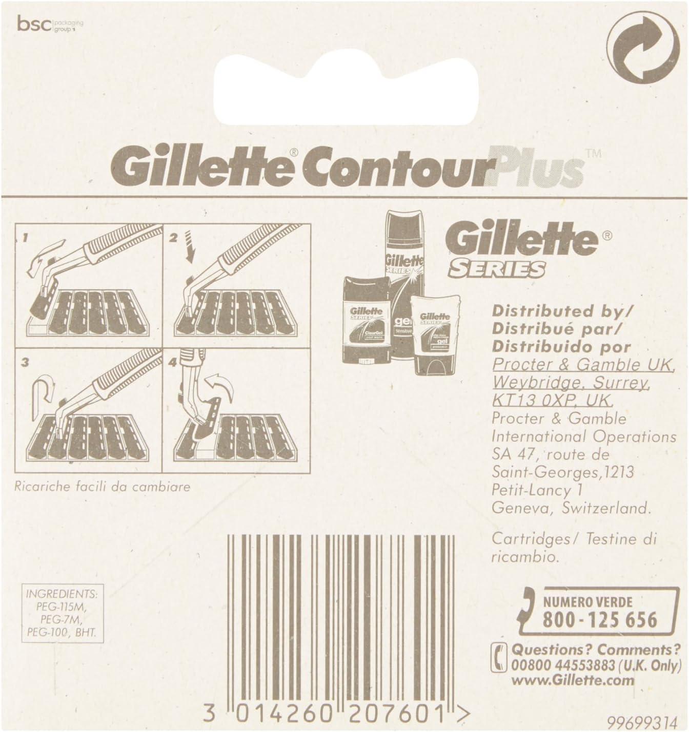 Gillette Contour Plus 5 Replacement Blades - 5 Pack | International ...