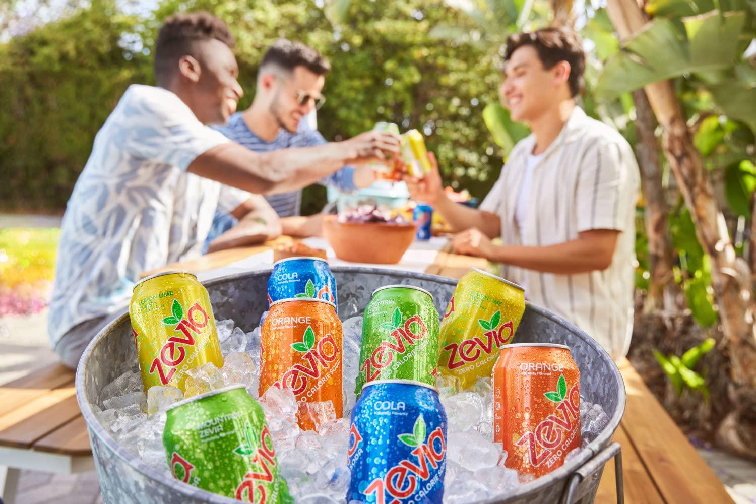Zevia Zero Calorie Soda Rainbow Variety Pack - 24 Pack of 12 oz Cans ...