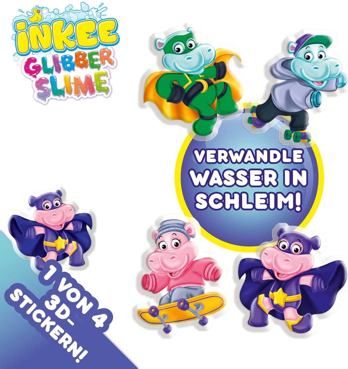 Inkee Bath Slime Hippo | Vitamin E Infused Blue-Green Mucus Powder with ...