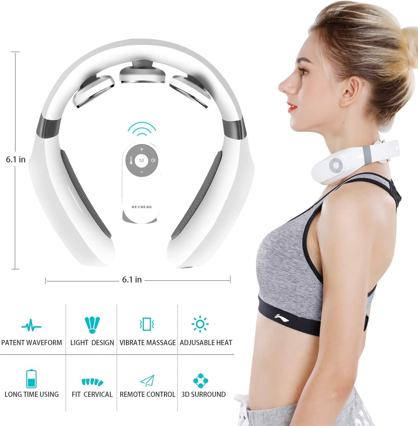 Hezheng Neck Massager with Heat, Electric Massager for Neck Pain Relief ...