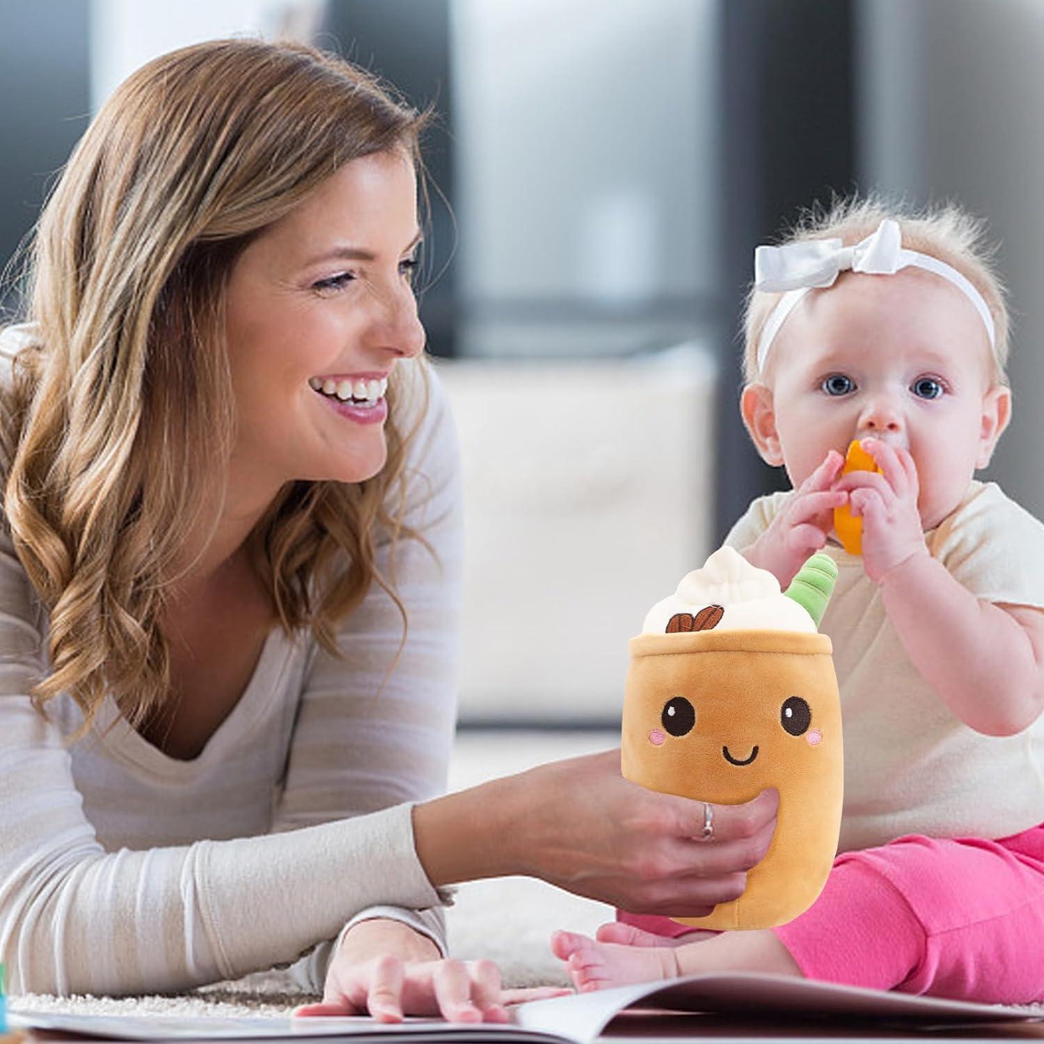 Guiffly Bubble Tea Plush Boba Toy Soft & Fluffy Cuddle Pillow for Kids ...