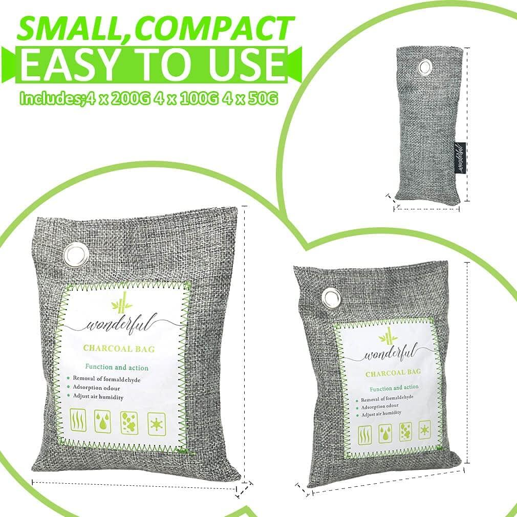Activated Bamboo Charcoal Air Purifying Bags - 8 Pack Natural Odor ...