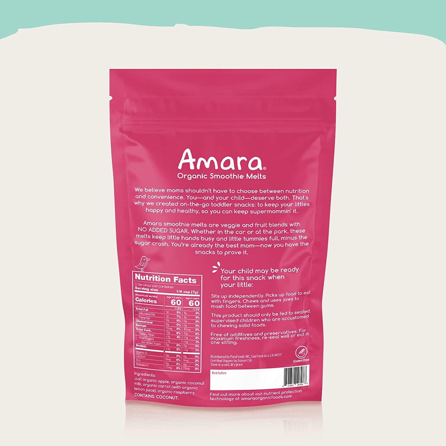 Amara Yogurt Melts Carrot Raspberry | Healthy Snacks for Baby and ...