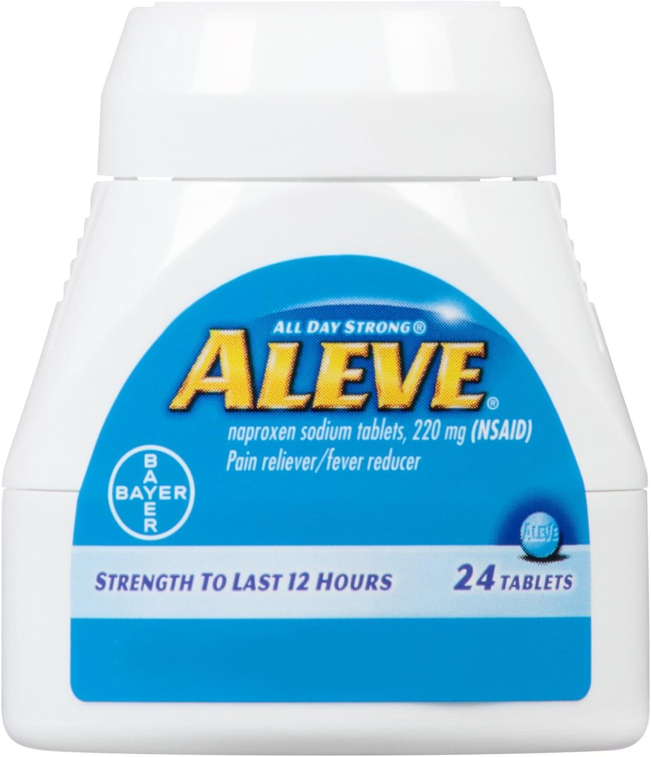 Aleve Tablets 220mg (NSAID) Pain Reliever/Fever Reducer - 24 Count Blue ...
