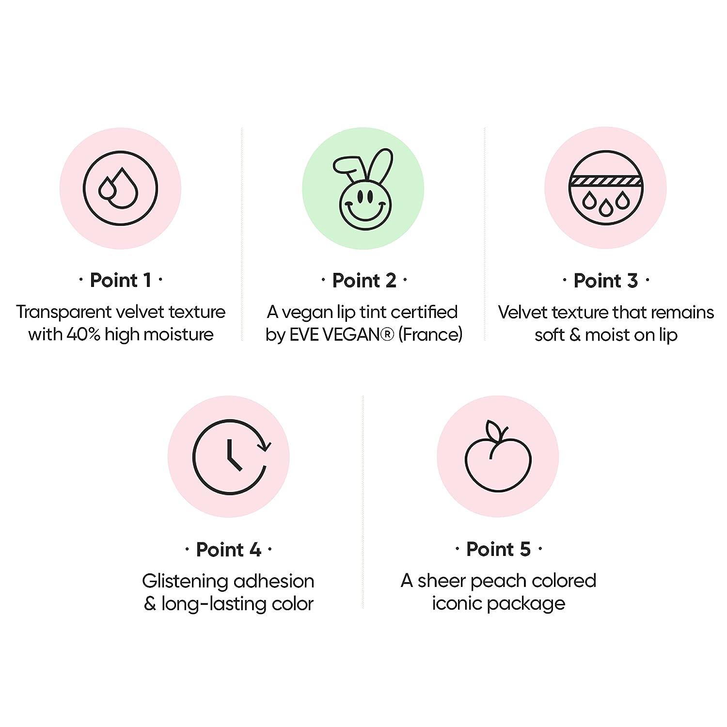 AMUSE Dew Velvet Lip Tint 06 LIVELY ROSE 0.14 oz - Transfer-proof Semi ...