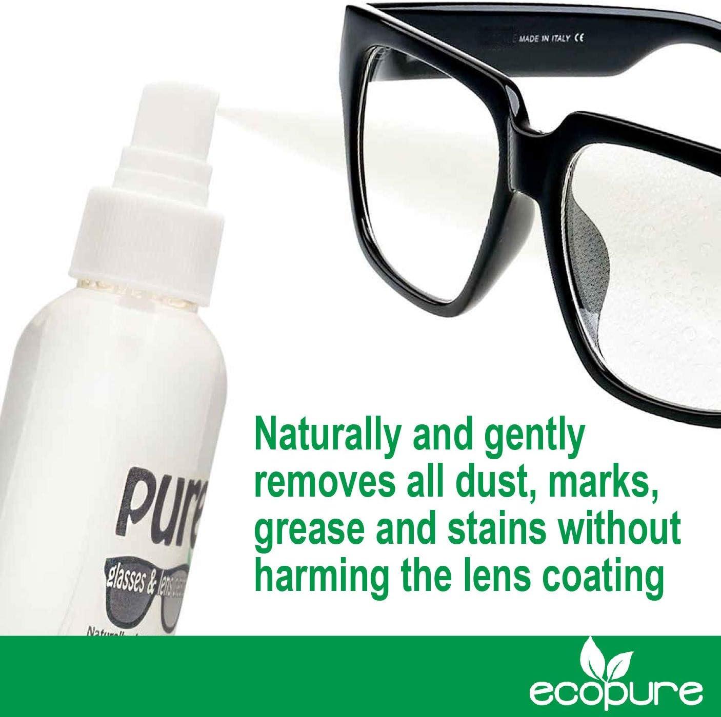 Natural Glasses & Lens Cleaning Kit - 150ml | Removes Dust, Dirt, Marks ...
