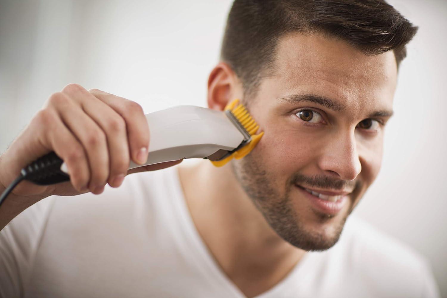 Remington HC5035 Corded Colour Cut Hair Clipper White and Grey White ...