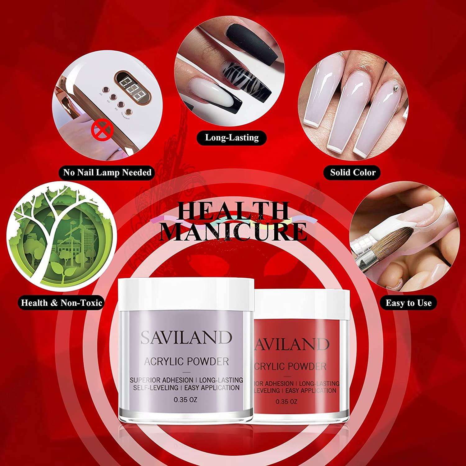 Saviland Halloween Acrylic Powder Set - 10 Colors for French Nails & 3D ...