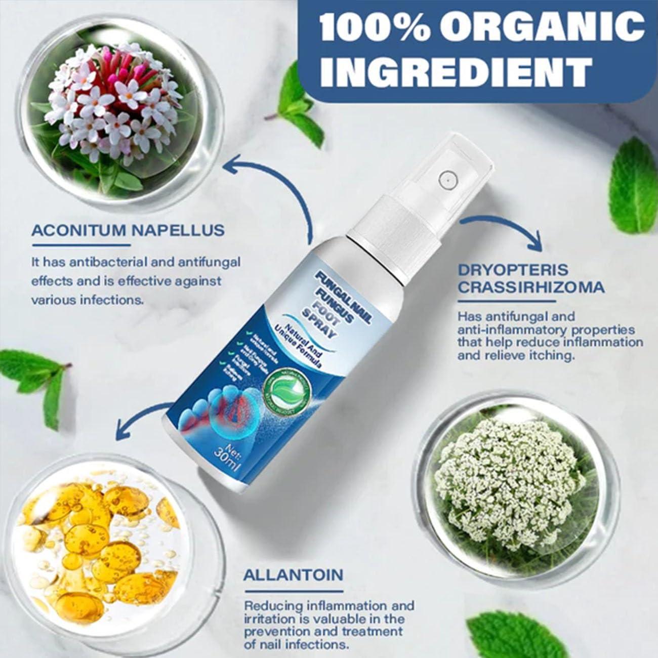 Medical Grade Athlete's Foot & Nail Treatment Spray - Easy to Use 30ml ...