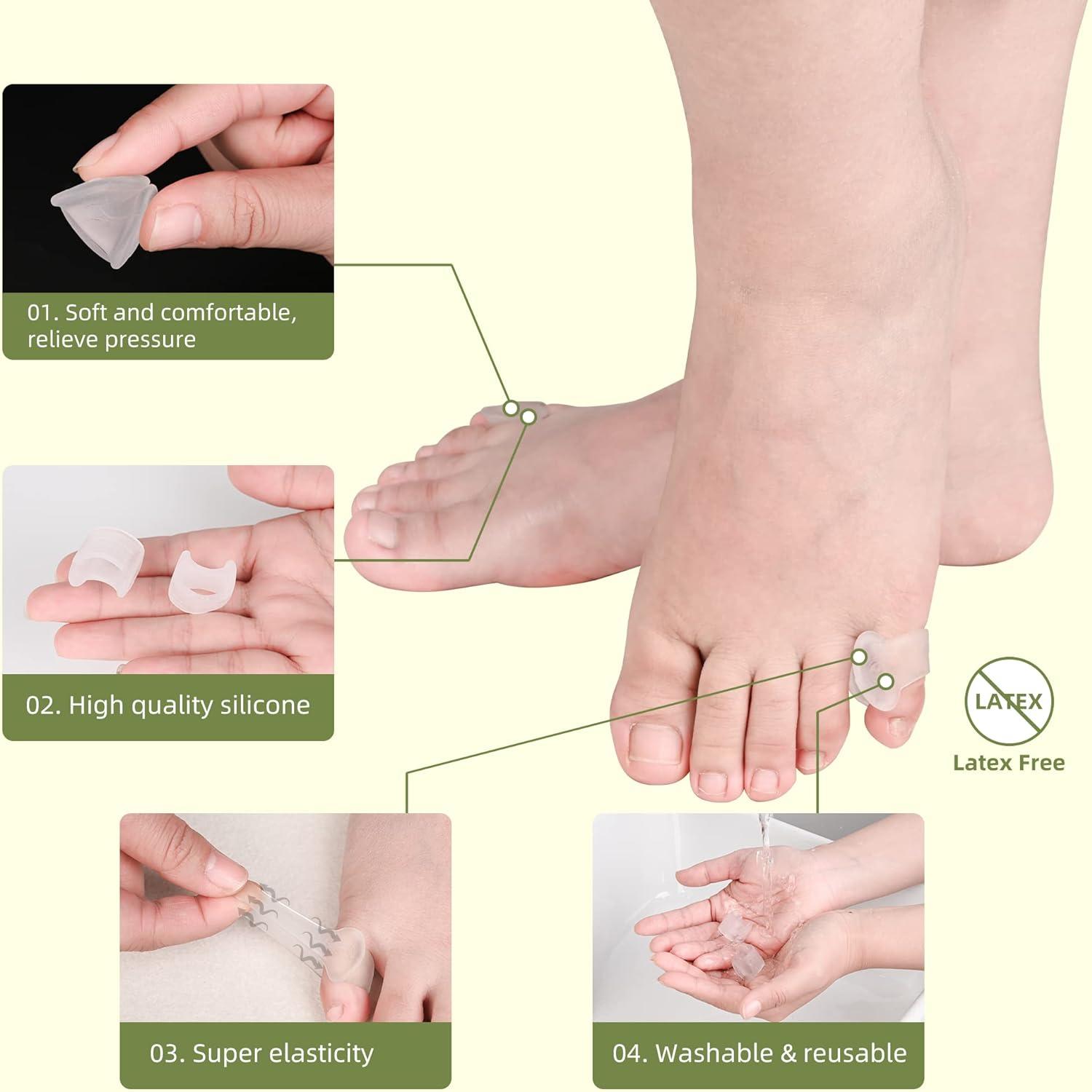 DYKOOK Pinky Toe Separator Gel Toe Spacers Straightener Hammer Toe ...