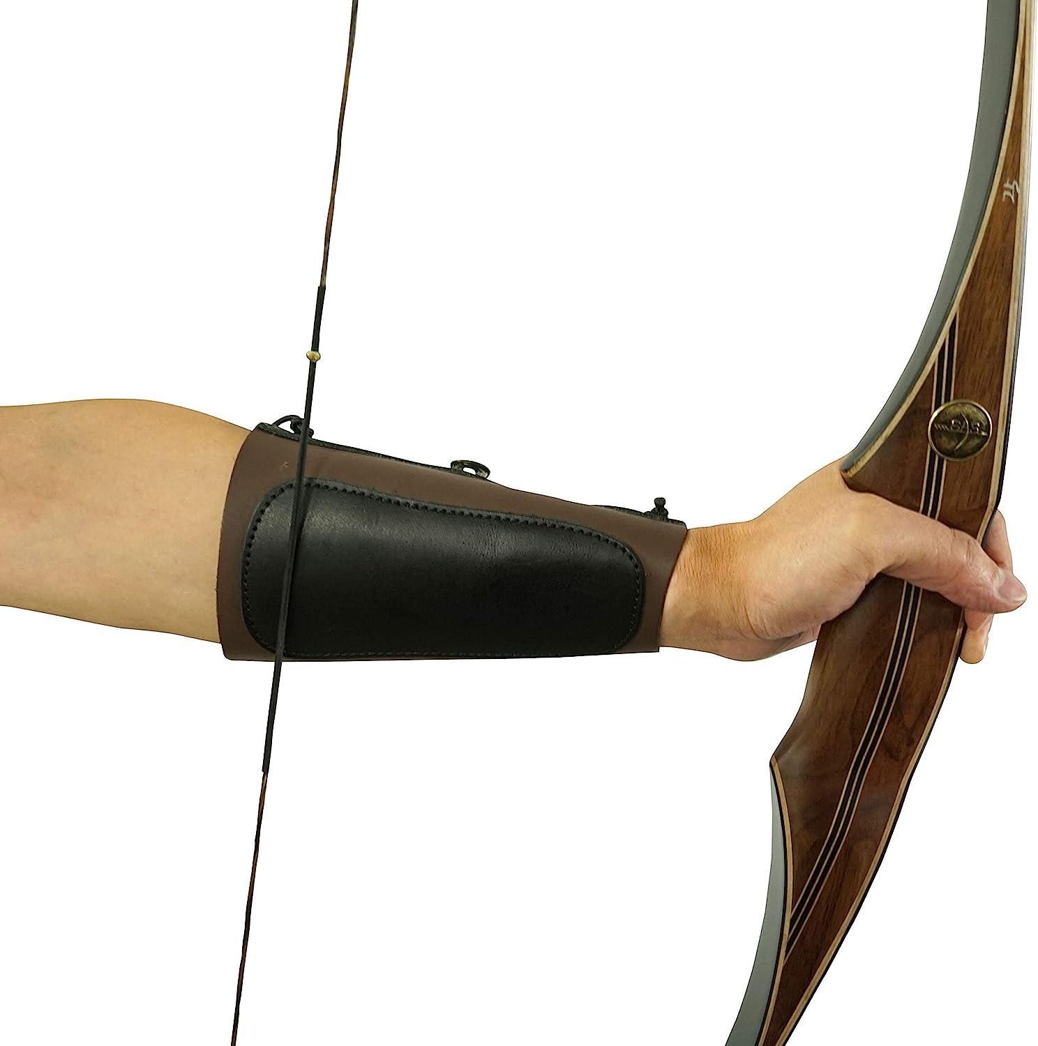 SAS Leather Arm Guard for Archery Bow - Traditional Design with Stretch ...