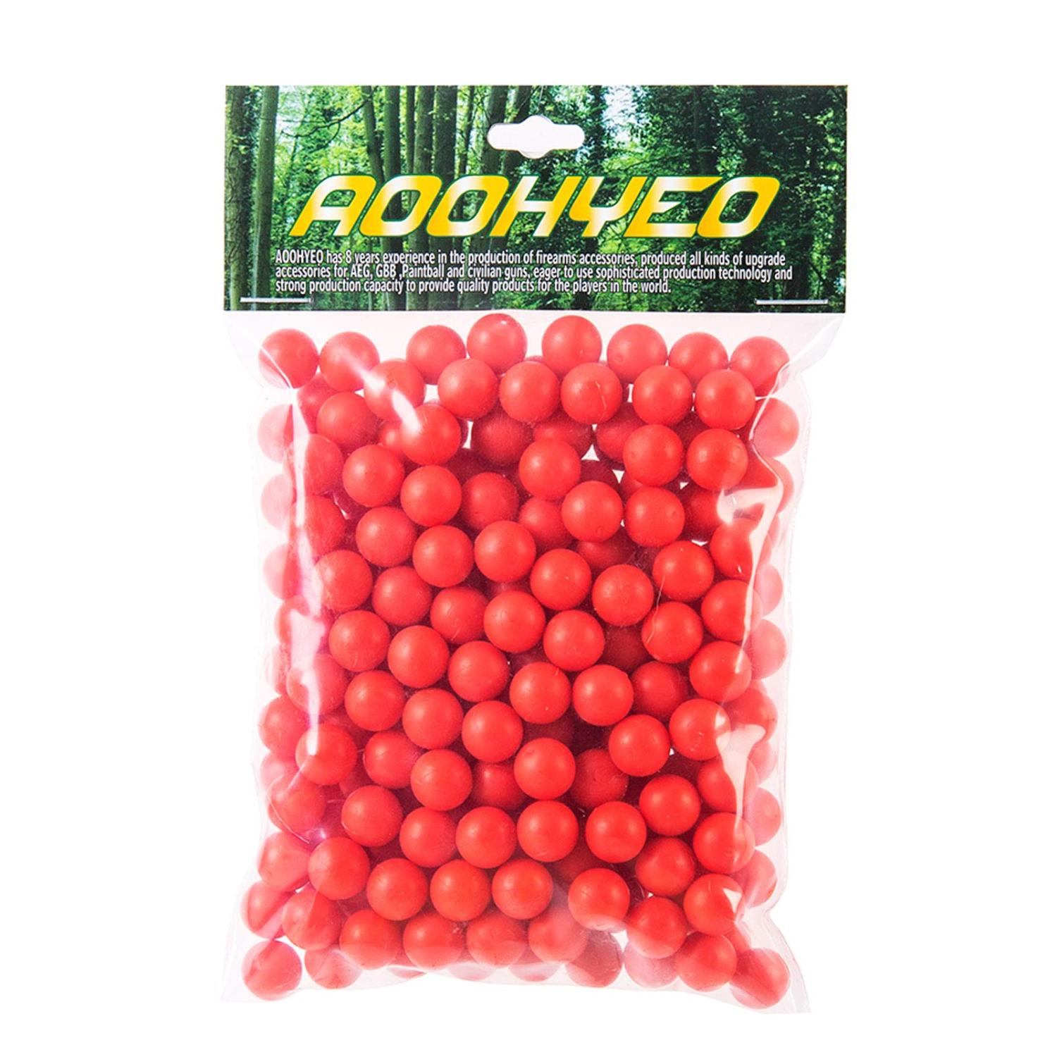 AOOHYEO 0.43 Caliber Paintballs - 250 Red Non-Lethal Rubber Balls for ...