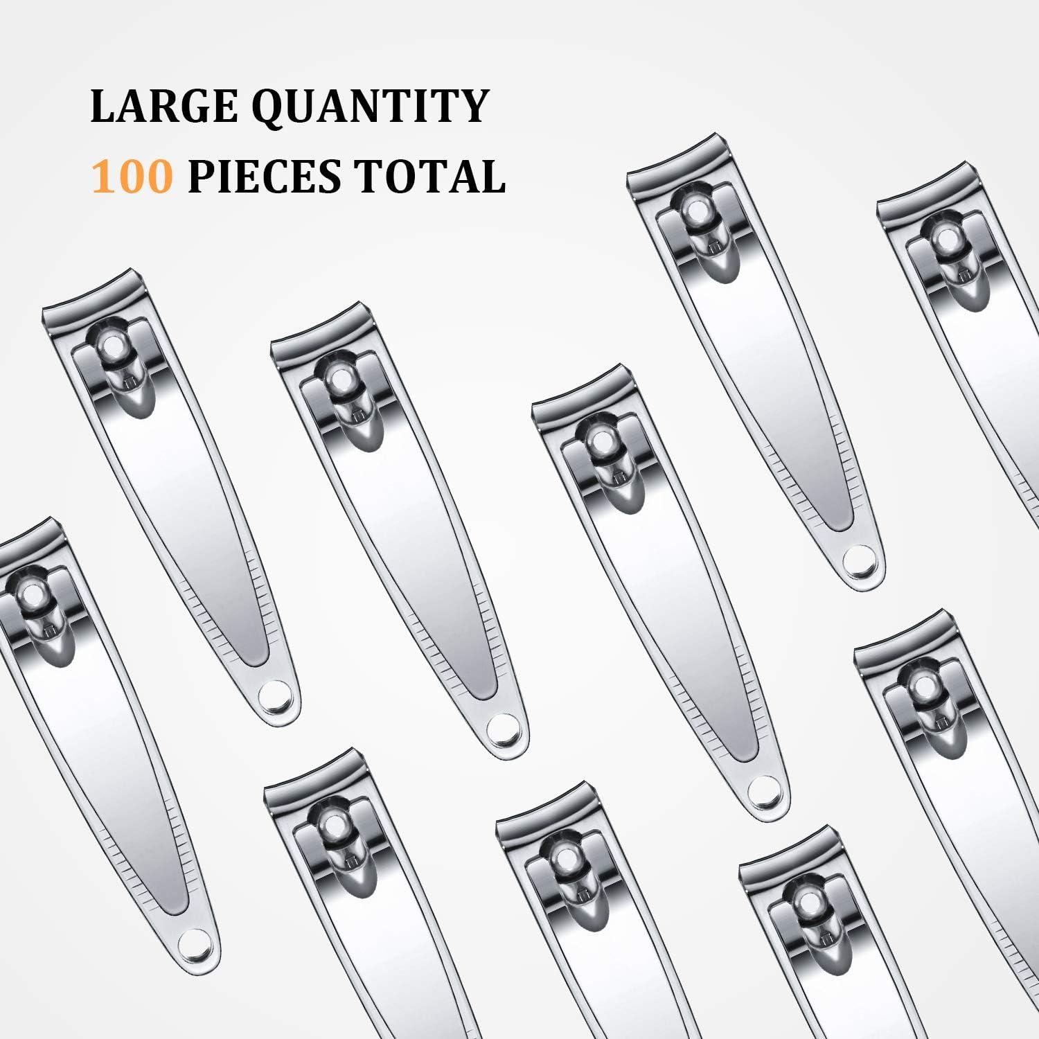 100 Pc Stainless Steel Nail Clippers Set for Men and Women - Flat ...