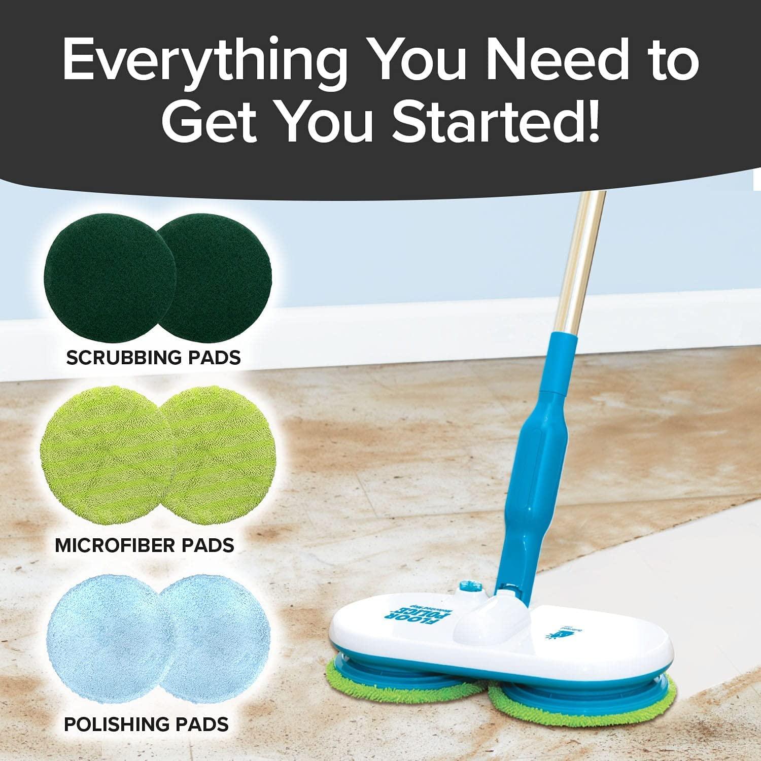 Floor Police Electric Mop with Dual Spinning Mopheads & 6 Cleaning Pads ...
