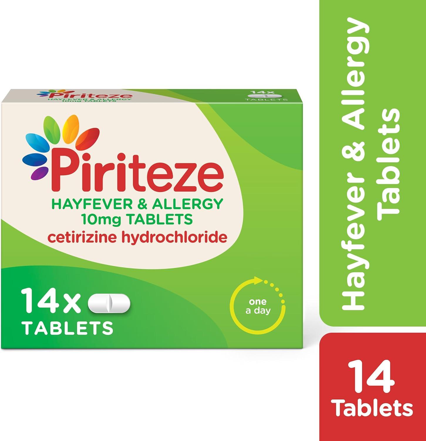 Piriteze Antihistamine Allergy Relief Tablets Cetirizine 14s - Fast ...