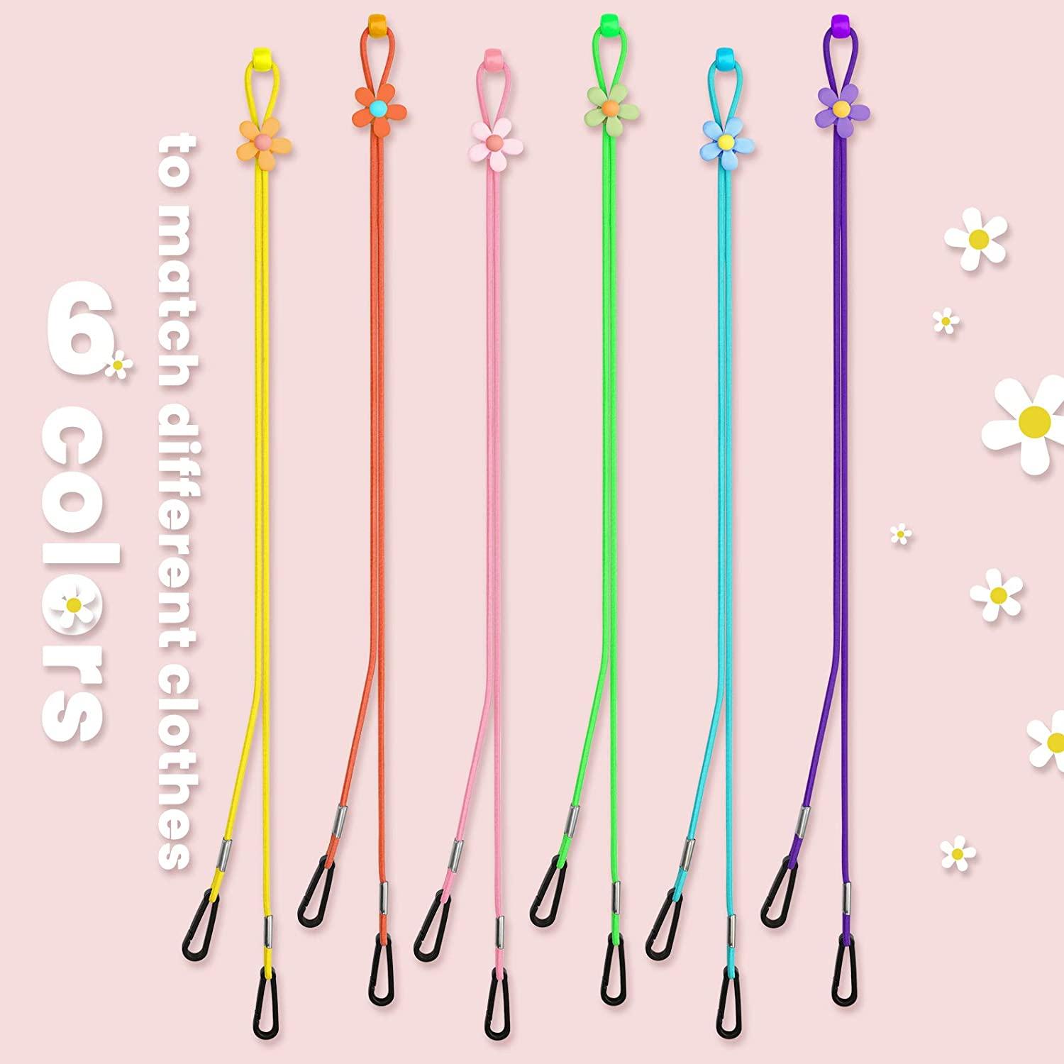 6-Color Pack Nylon Elastic Face Mask Ear Loop Extender Lanyards with ...