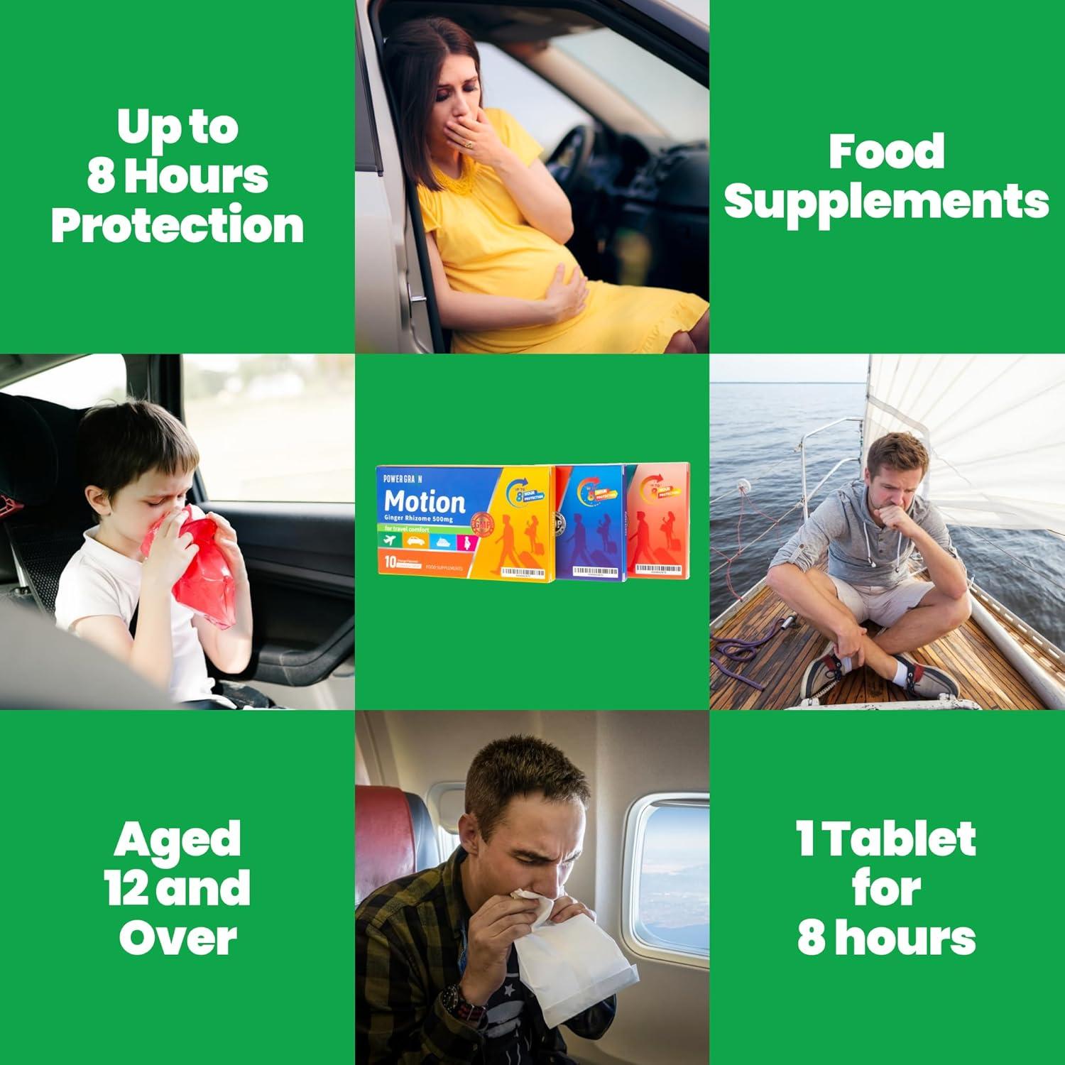 Non-Drowsy Motion Sickness Relief - 500mg Ginger Tablets for Nausea ...