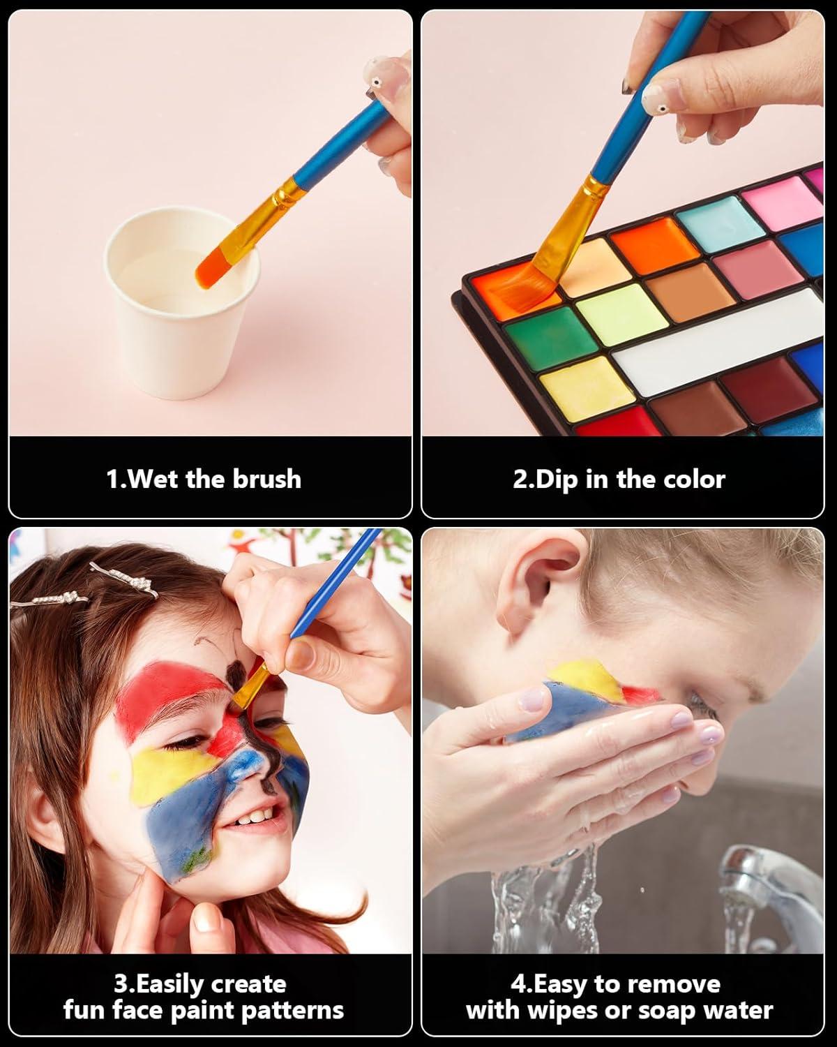 Lictin 36 Colors Face Painting Kit - Body Paint for Halloween Carnival ...
